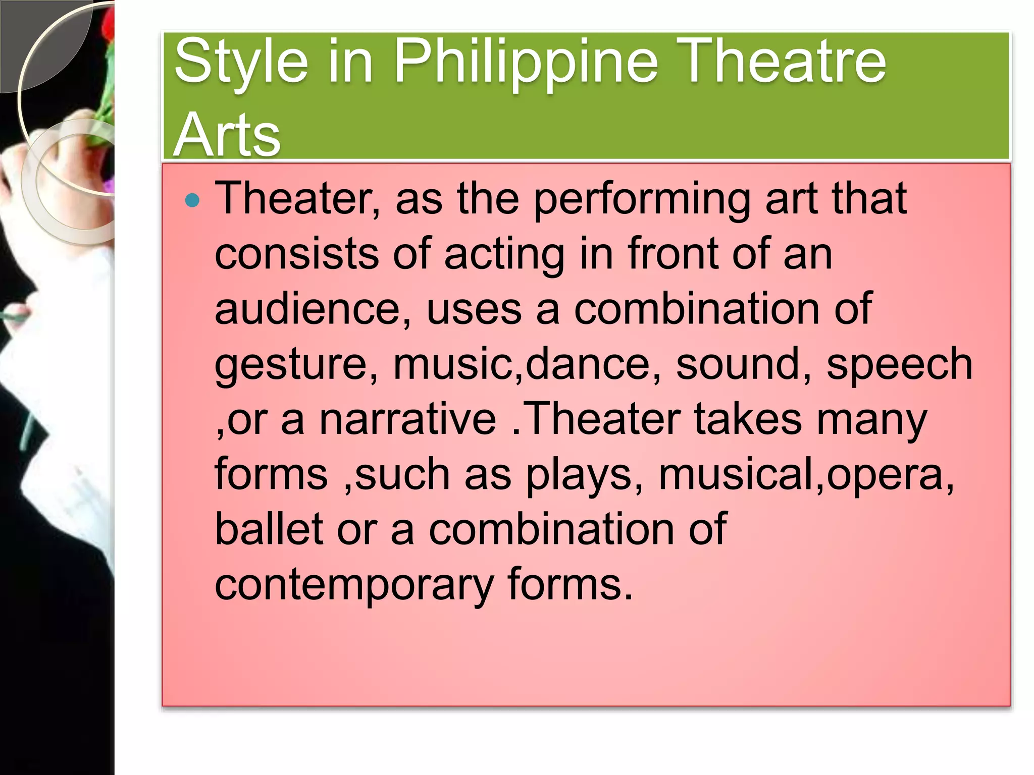 Theatre and performance arts on stage and on | PPTX