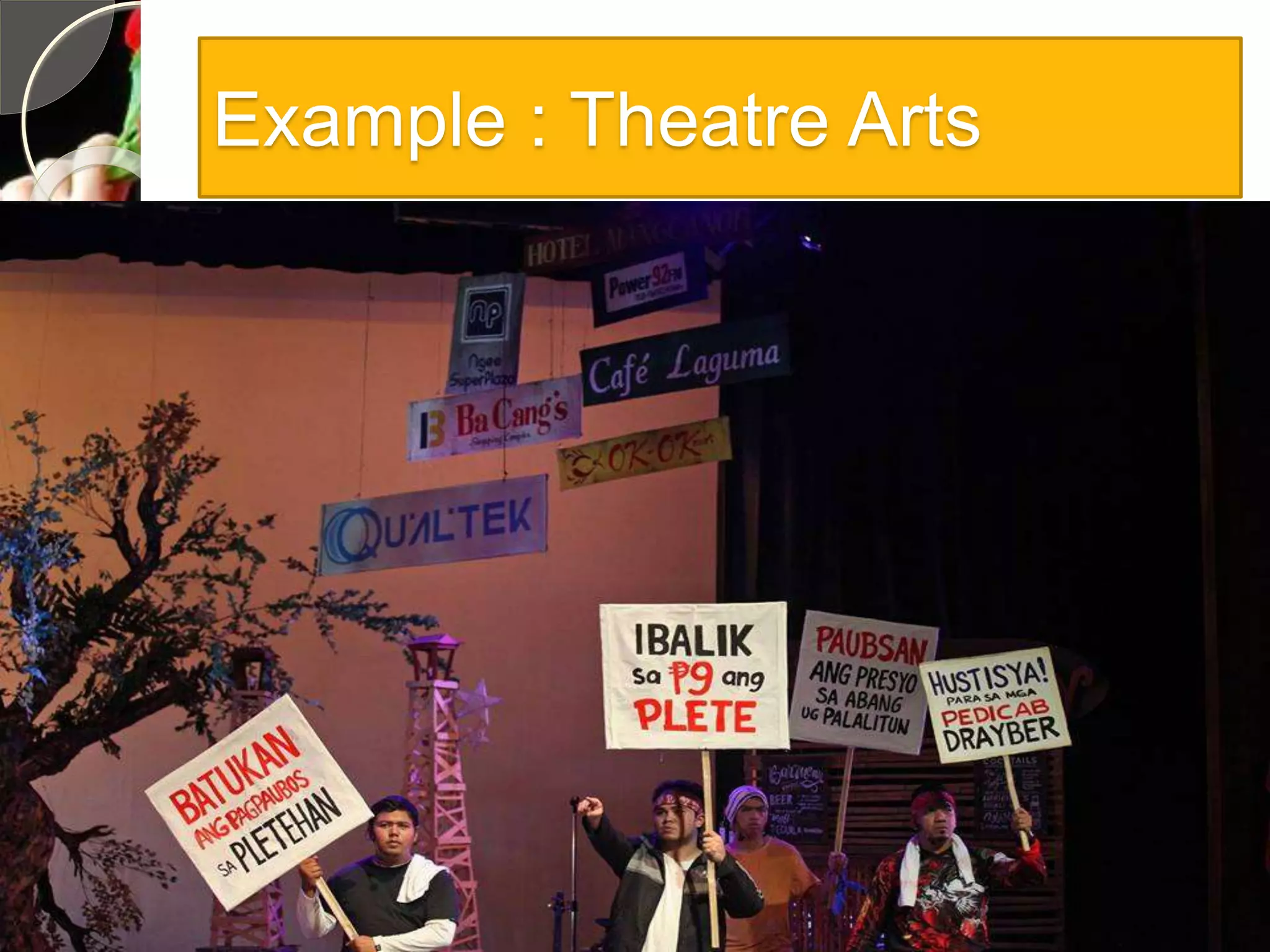 Theatre and performance arts on stage and on | PPTX