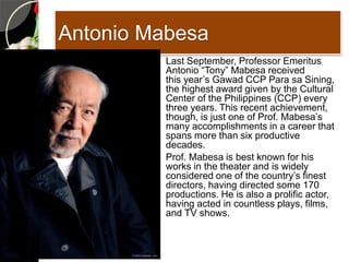 Theatre and performance arts on stage and on | PPTX