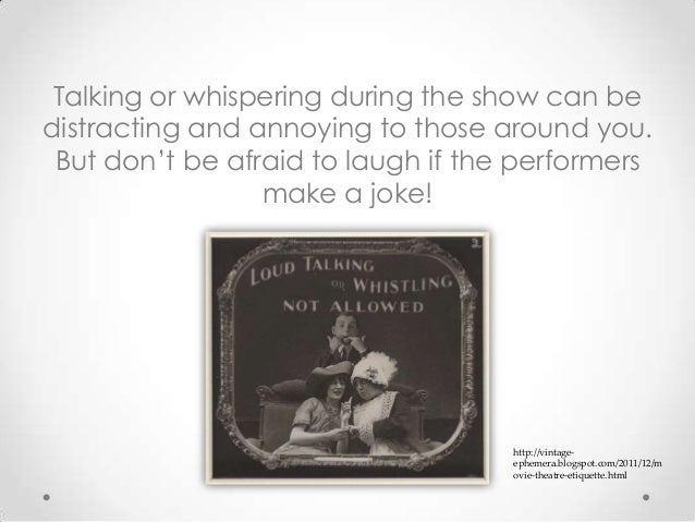 Theatre audience etiquette