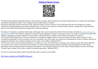 Theatre Definition Essay | PDF