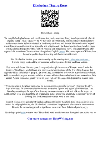 Theatre Essays | PDF