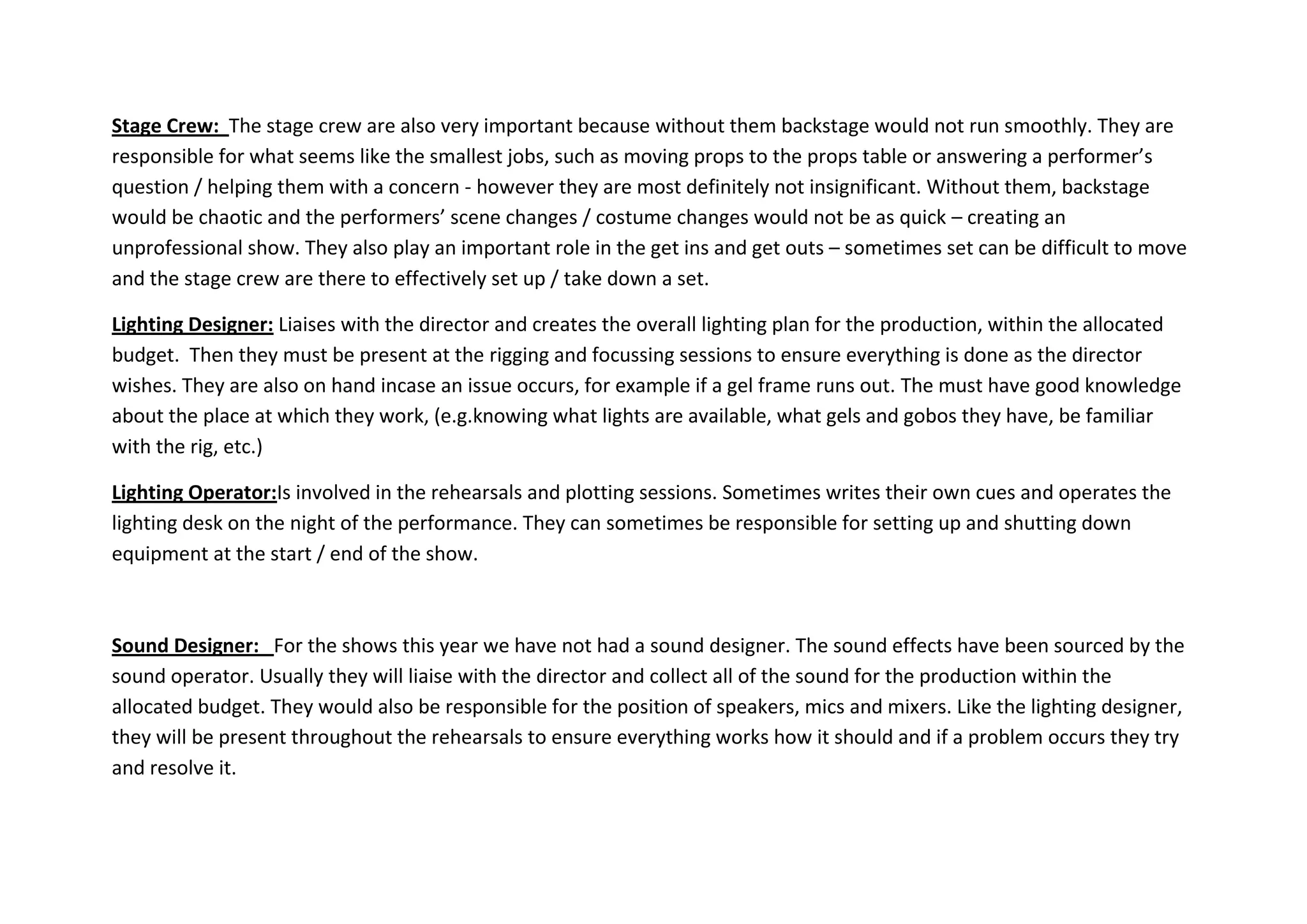 Theatre hierarchy | DOCX
