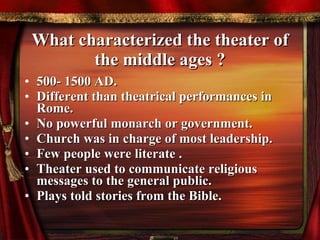 Theatre History Middle ages | PPT
