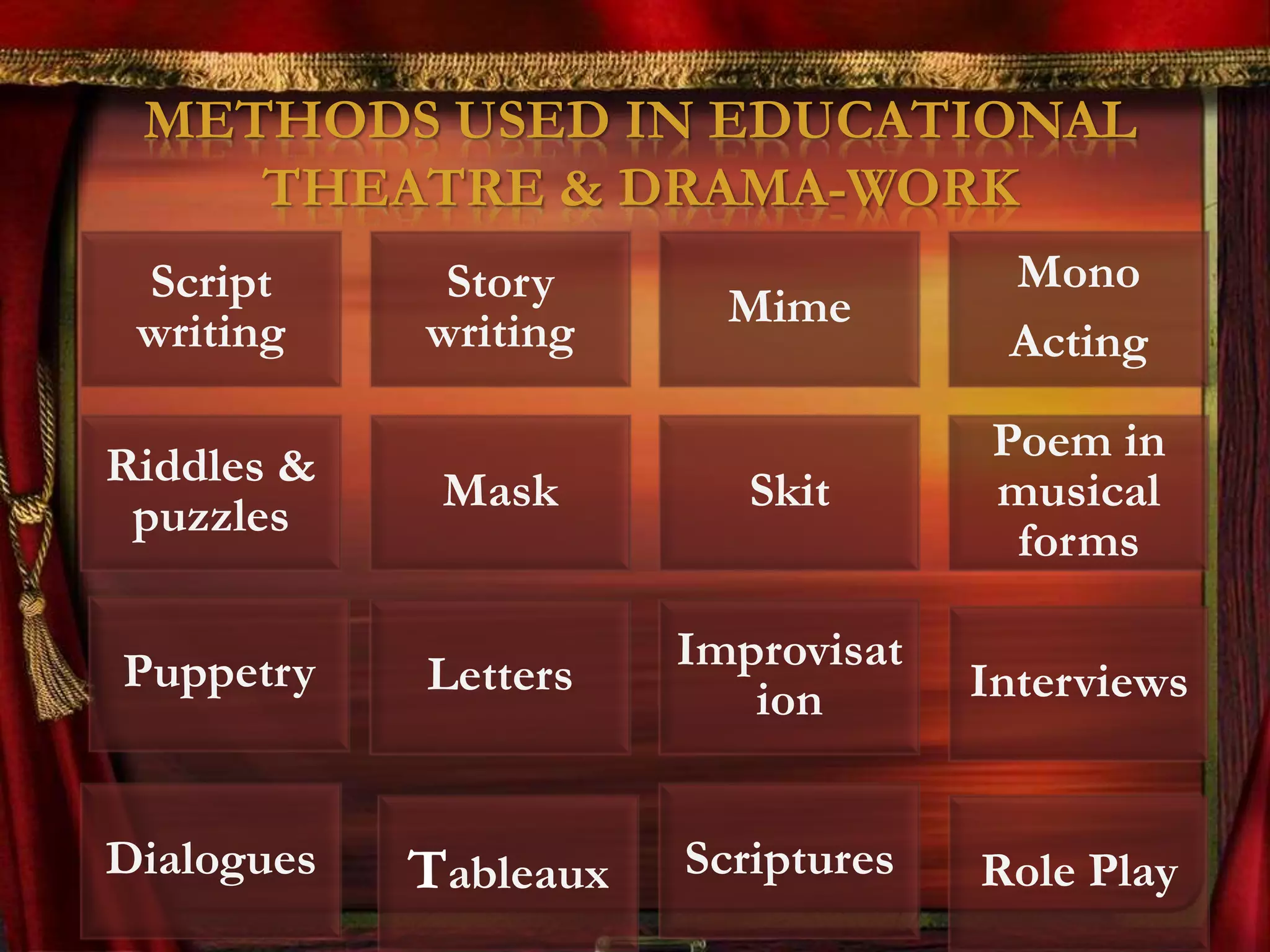 Theatre in education | PPTX