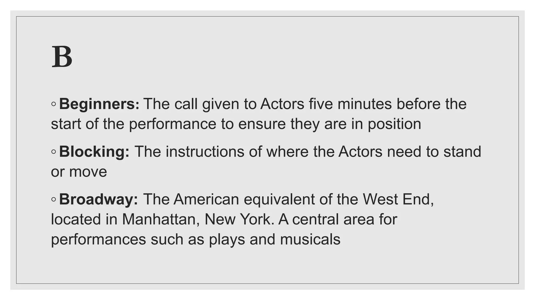 Theatre language, terms and definition | PPTX