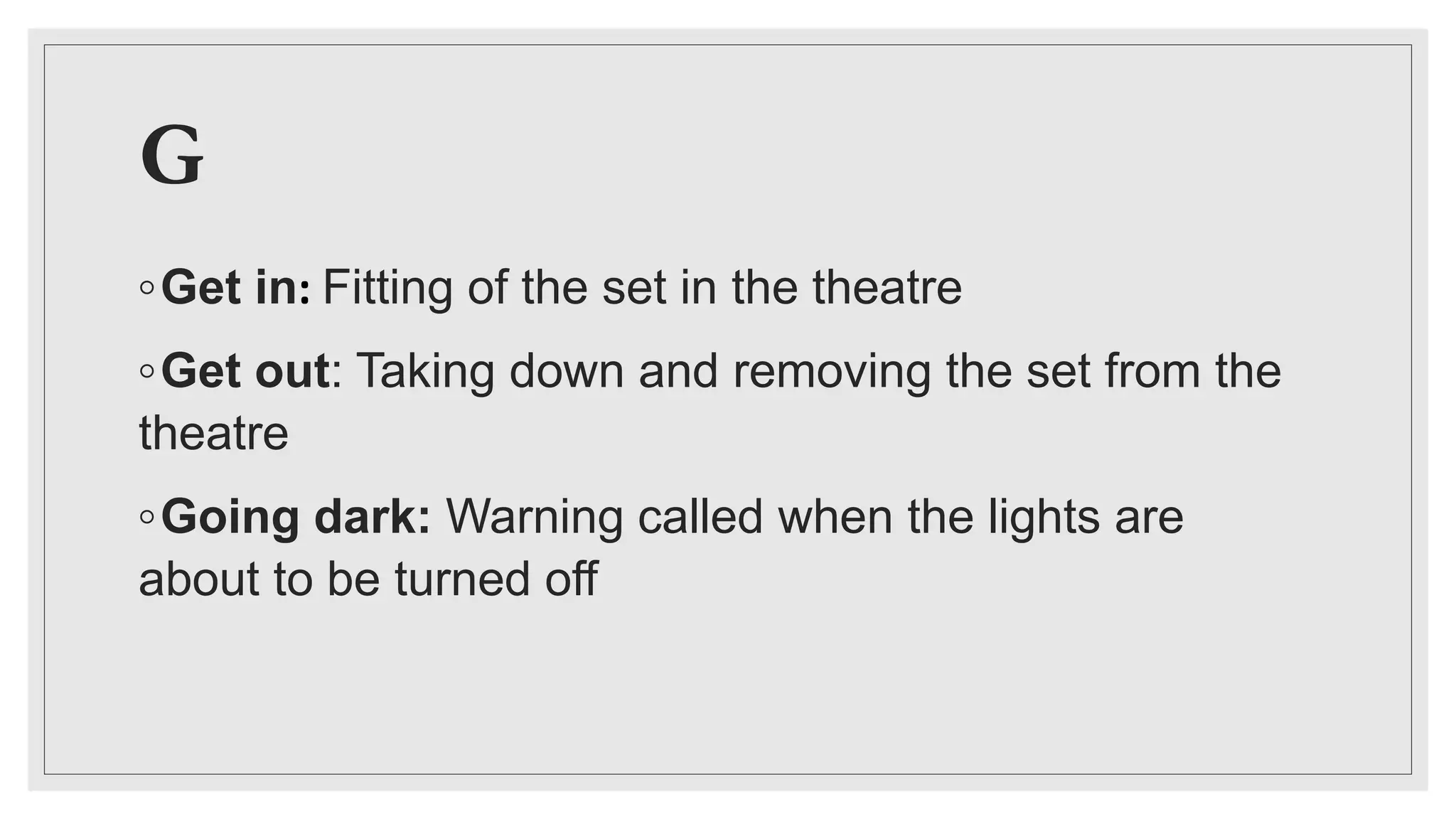 Theatre language, terms and definition | PPTX