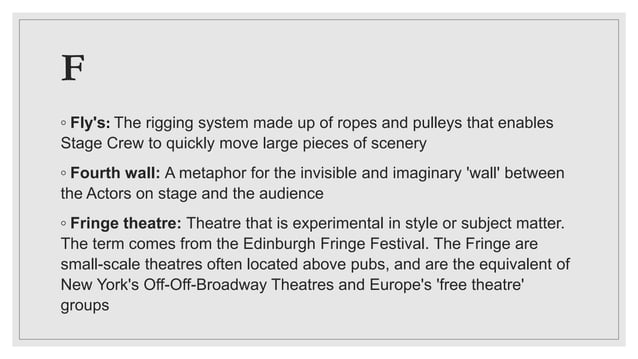 Theatre language, terms and definition | PPTX | Theater Venues ...