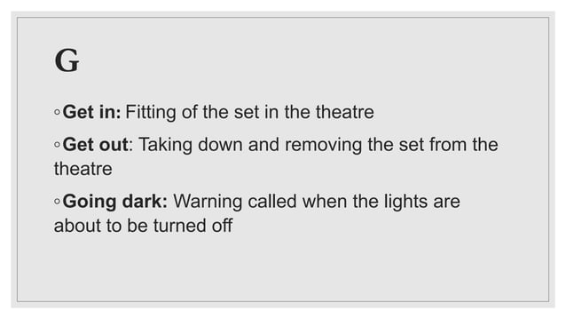 Theatre language, terms and definition | PPTX | Theater Venues ...