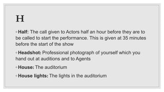 Theatre language, terms and definition | PPTX