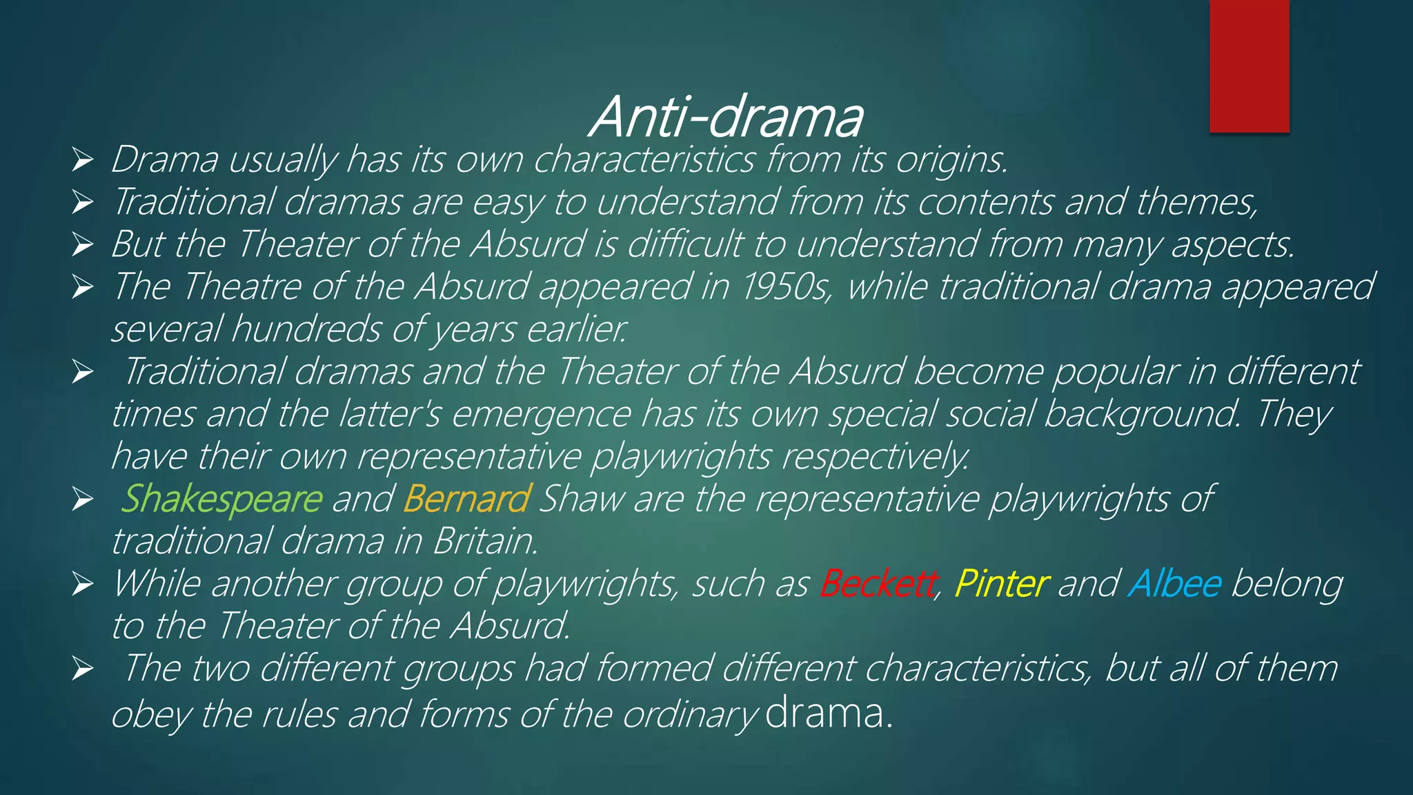 Theatre of absurd | PPTX