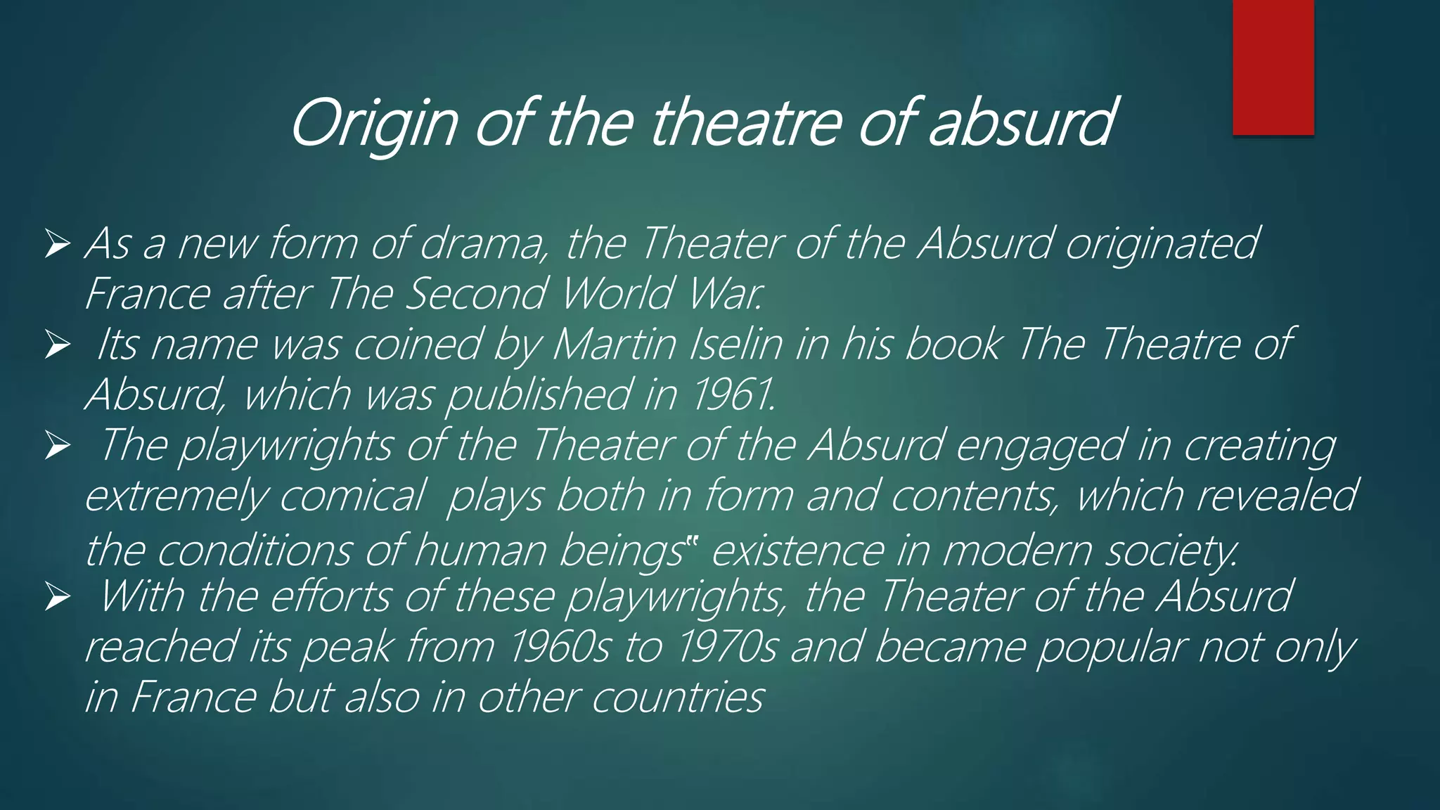 Theatre of absurd | PPTX