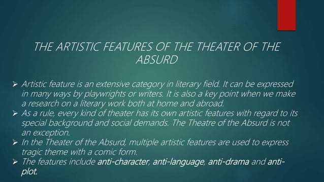 Theatre of absurd | PPTX | Drama | Genres