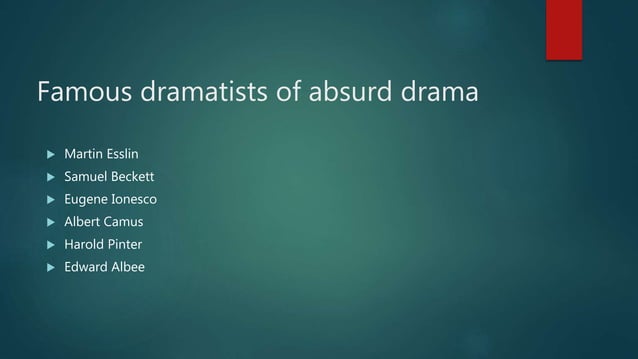 Theatre of absurd | PPTX | Drama | Genres