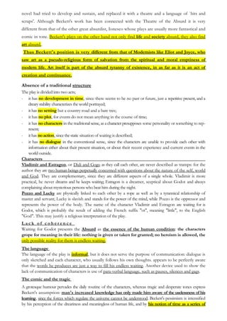 Theatre of absurd beckett | DOC