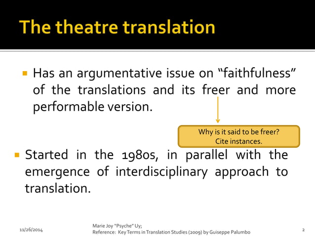 Theatre Translation | PPTX | Theater | Fine Art