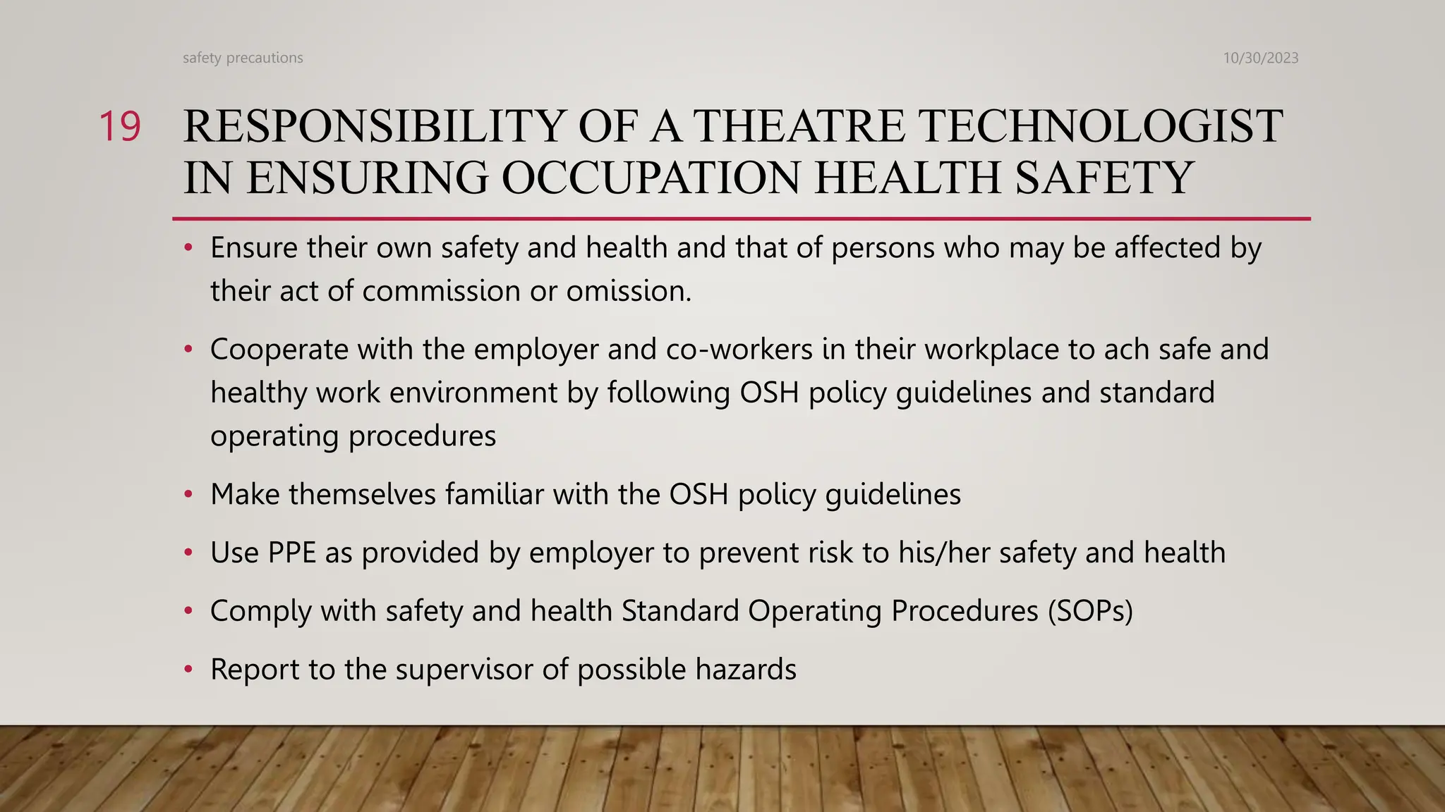 theatre safety .pptx | First Aid | Injuries