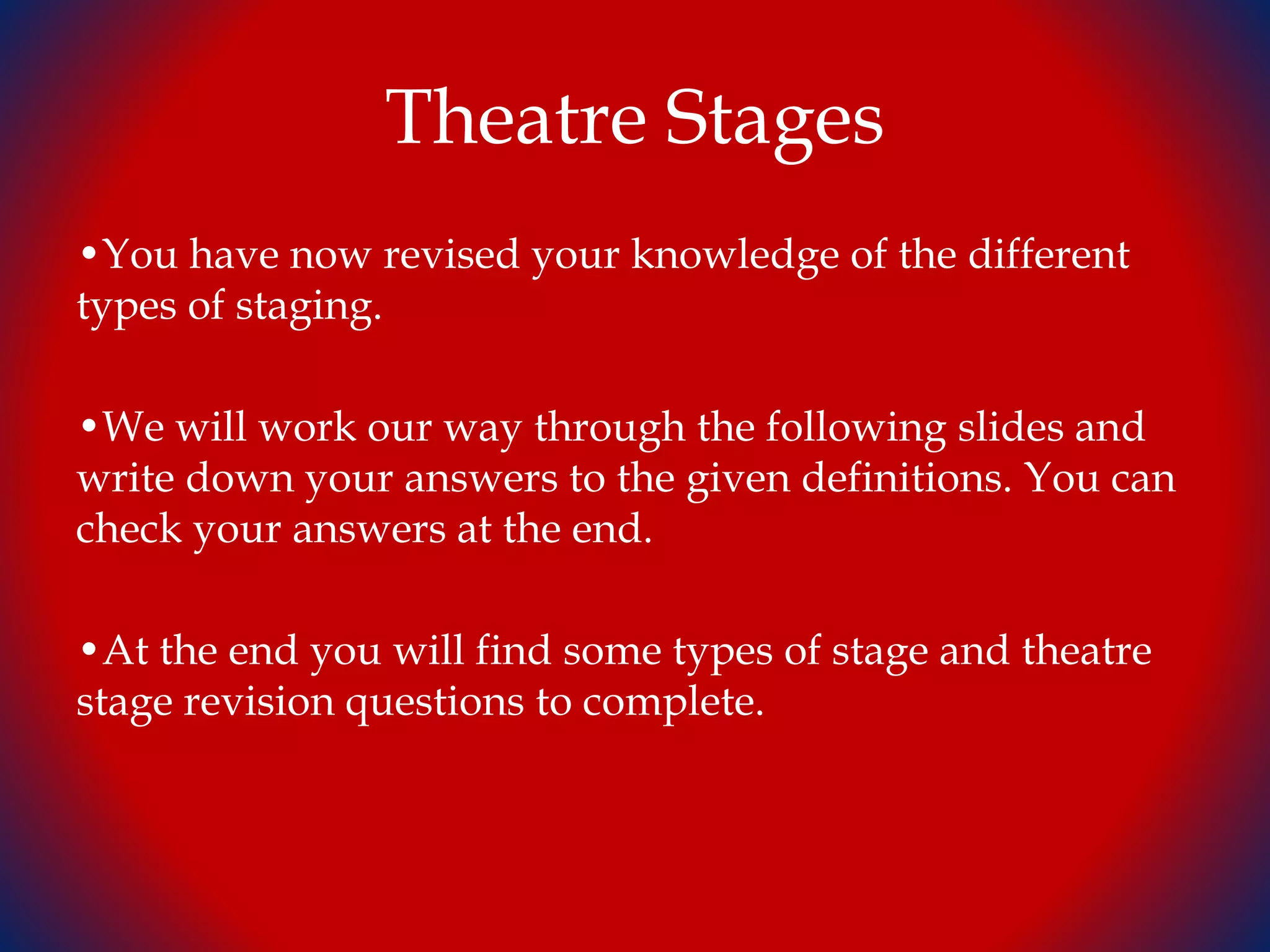Theatre stages and_terms | PPTX