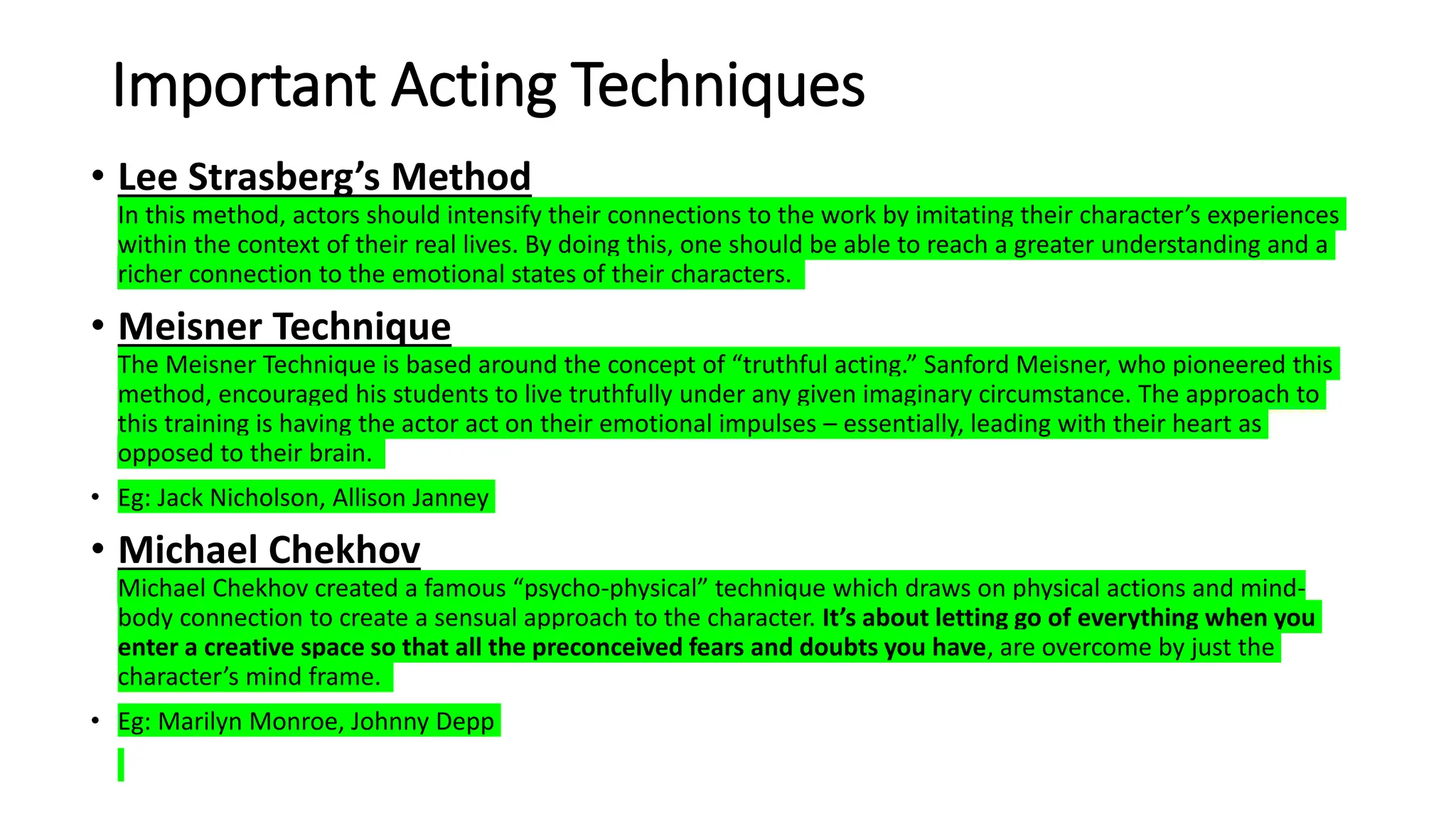 theatre_workshop and acting techniques and auditorium | PPTX
