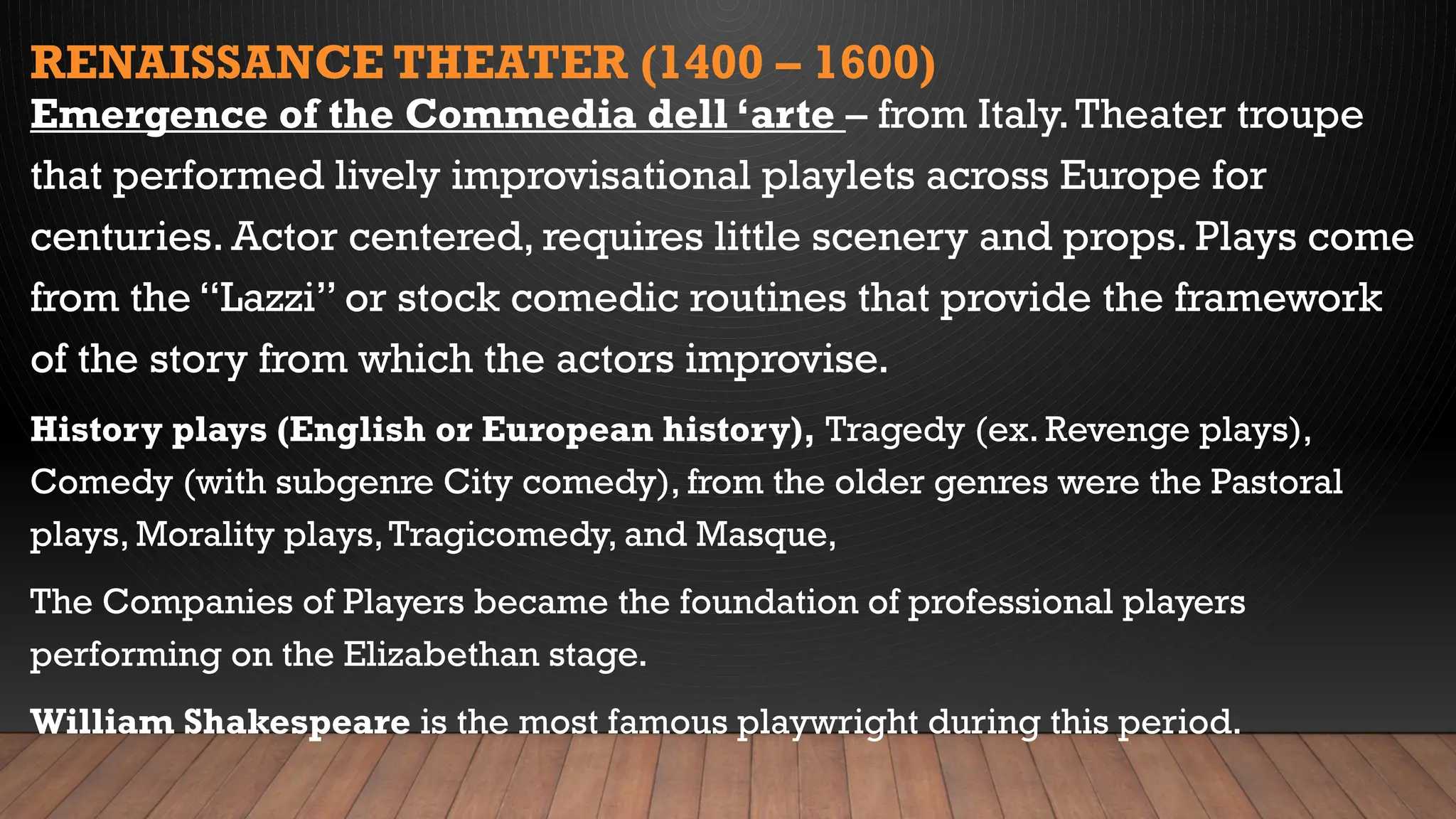 Theatrical Forms from Different Art Periods.pptx