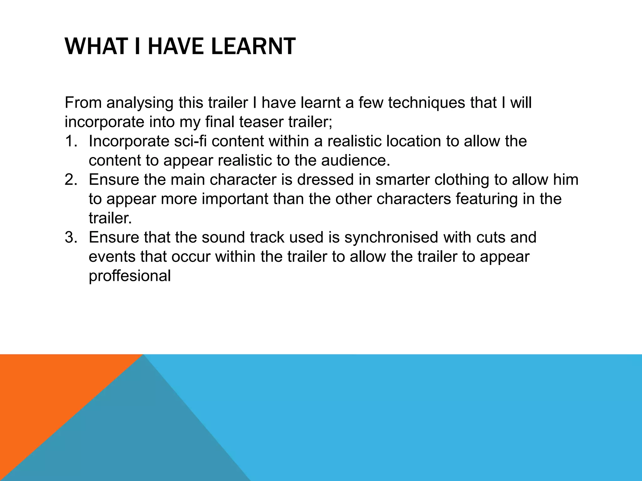 Theatrical trailer analysis source code | PPTX