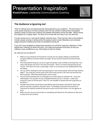 The Audience Is Ignoring Me! | PDF