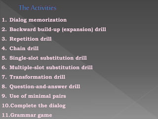 The audio lingual method | PPT