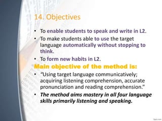 The Audio-Lingual Method (ALM) = Army Method | PPTX