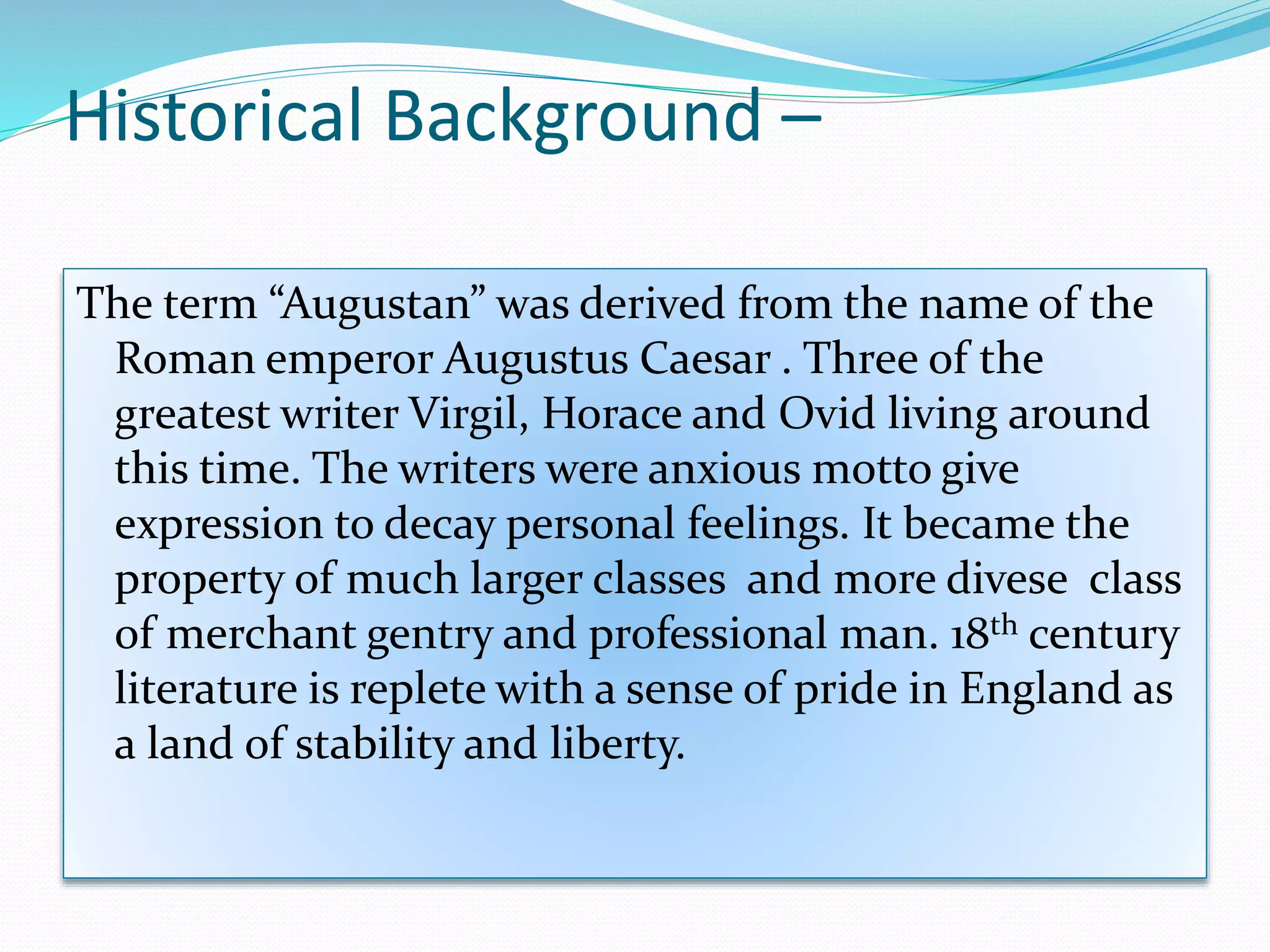 The augustan age | PPTX