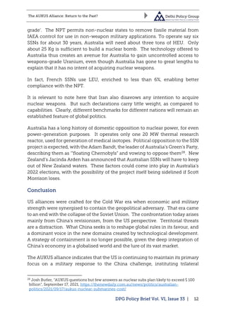 The aukus alliance return to the past | PDF