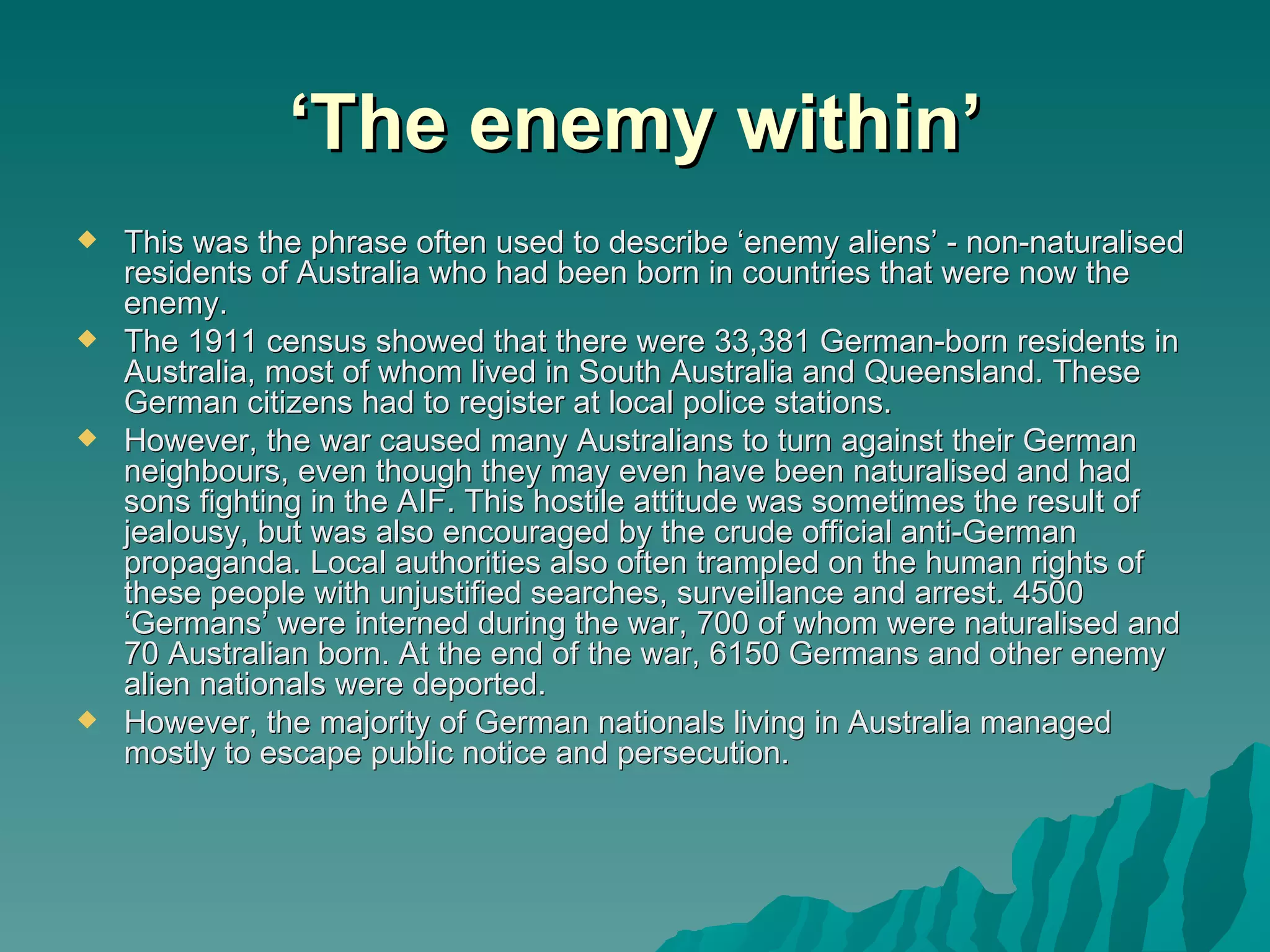 The australian home front | PPT