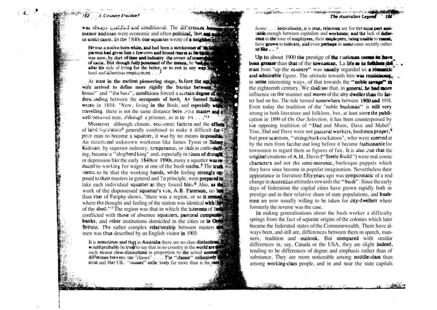 The Australian Legend by Russel Ward | PPT