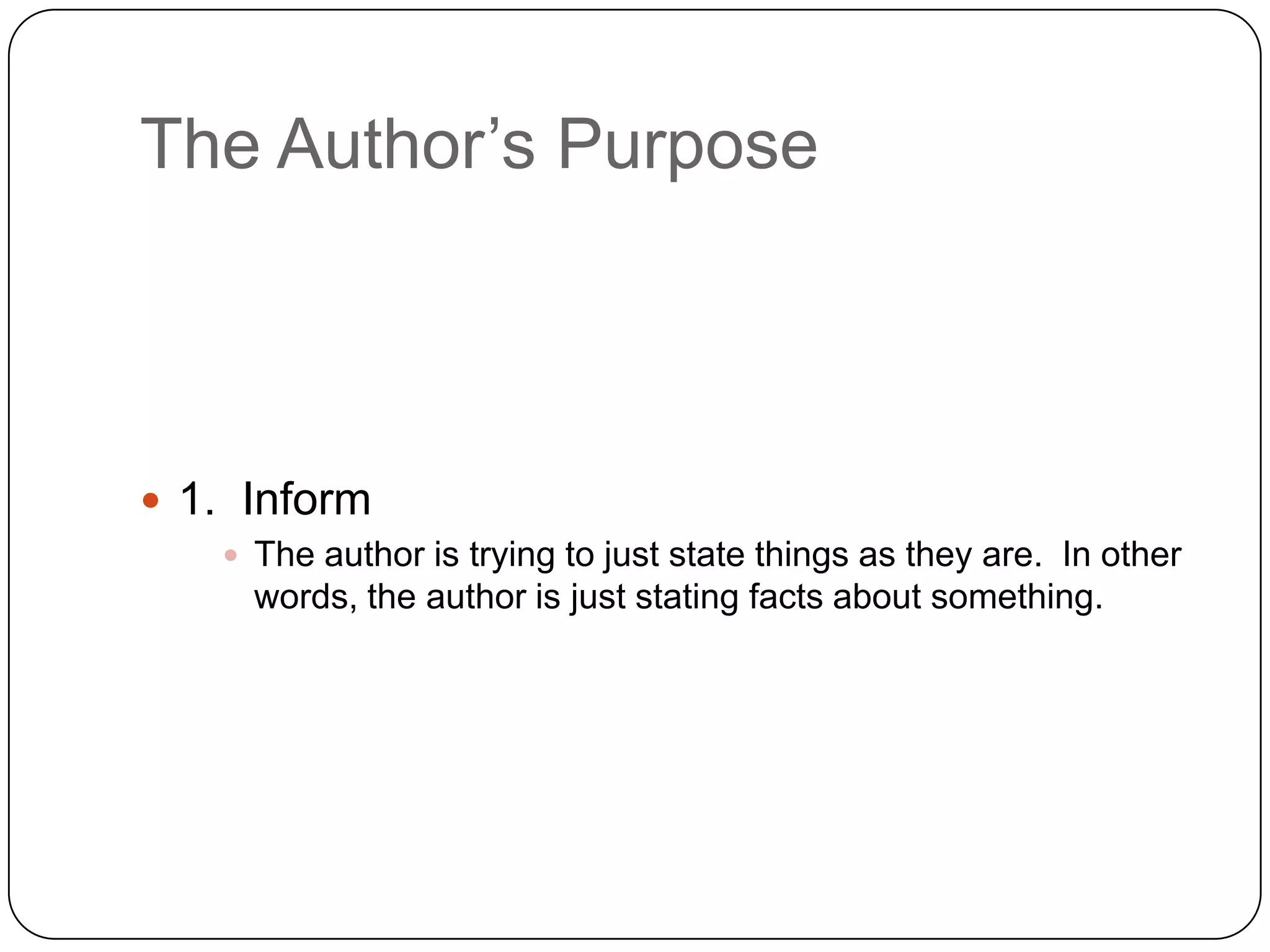 The Author’S Purpose | PPTX | Crime & Harmful Acts to Individuals ...