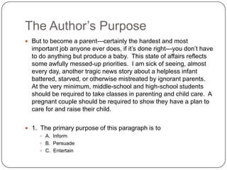The Author’S Purpose | PPTX