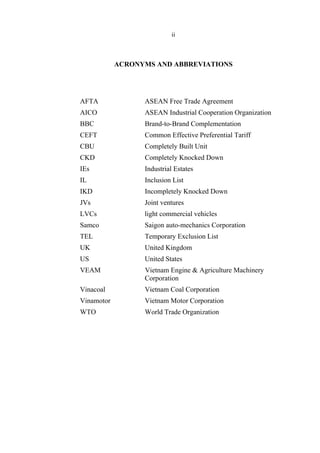 The automobile industry in Vietnam and Thailand in a comparative ...