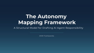 The Autonomy Mapping Framework: A Model for AI Agent Governance and ...