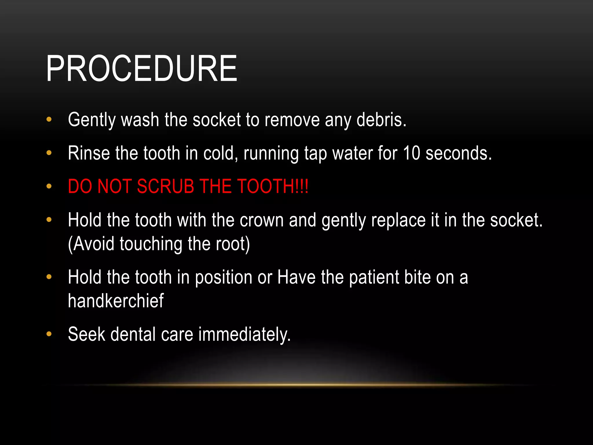 The avulsed tooth | PPTX