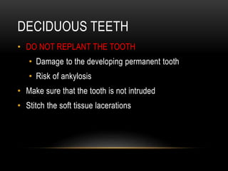 The avulsed tooth | PPTX