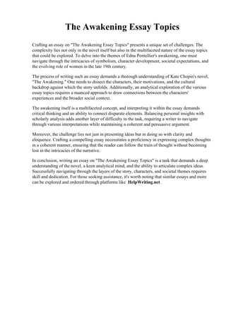 The Awakening Essay Topics.pdf