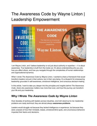 The Awareness Code by Wayne Linton | Leadership Path | PDF