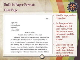 The Awesomeness of MLA Format | PPT