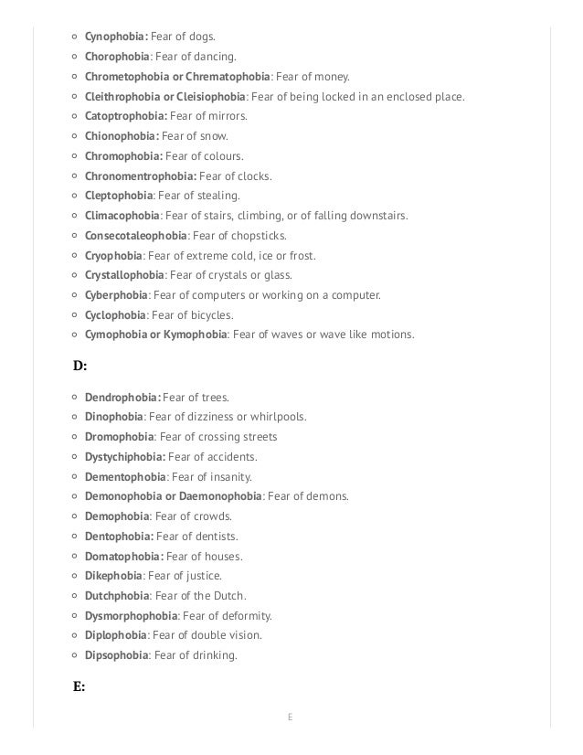 The Complete List of Phobias, all Common and Weird Phobias