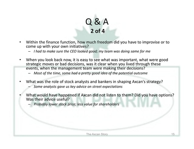 The axcan story | PDF | Mergers and Acquisitions | Business Banking ...