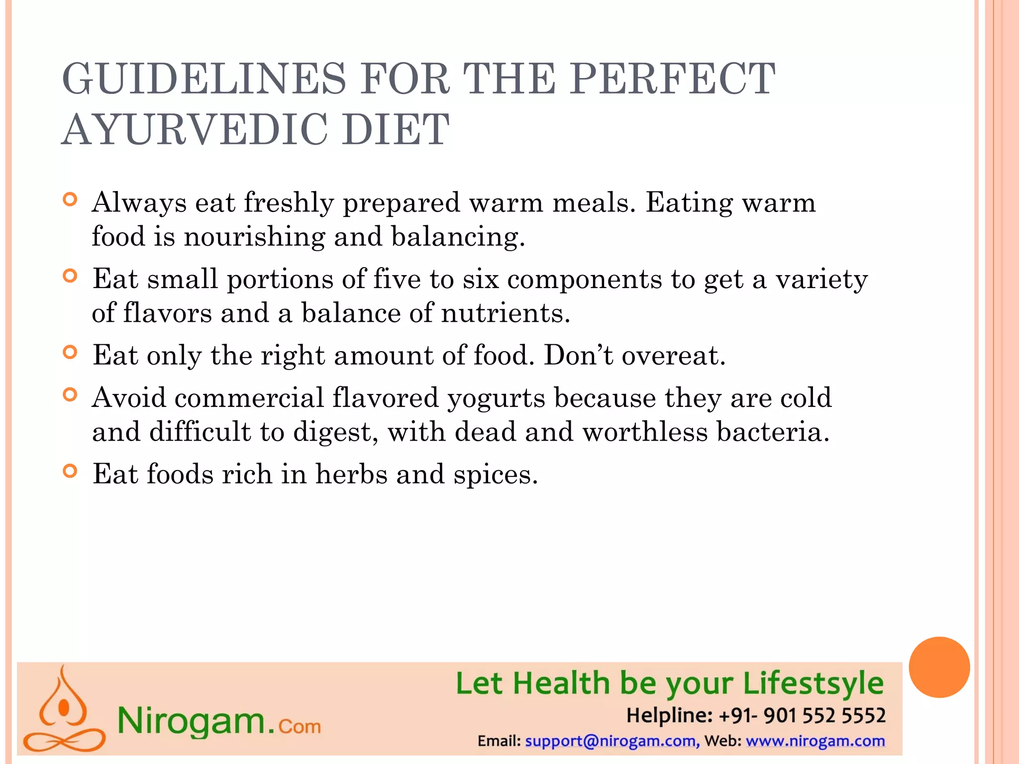 The Ayurvedic Diet | PPT