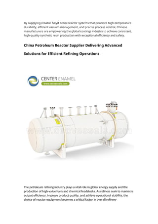 The Backbone of Coatings China's Reliable Alkyd Resin Reactor Systems ...