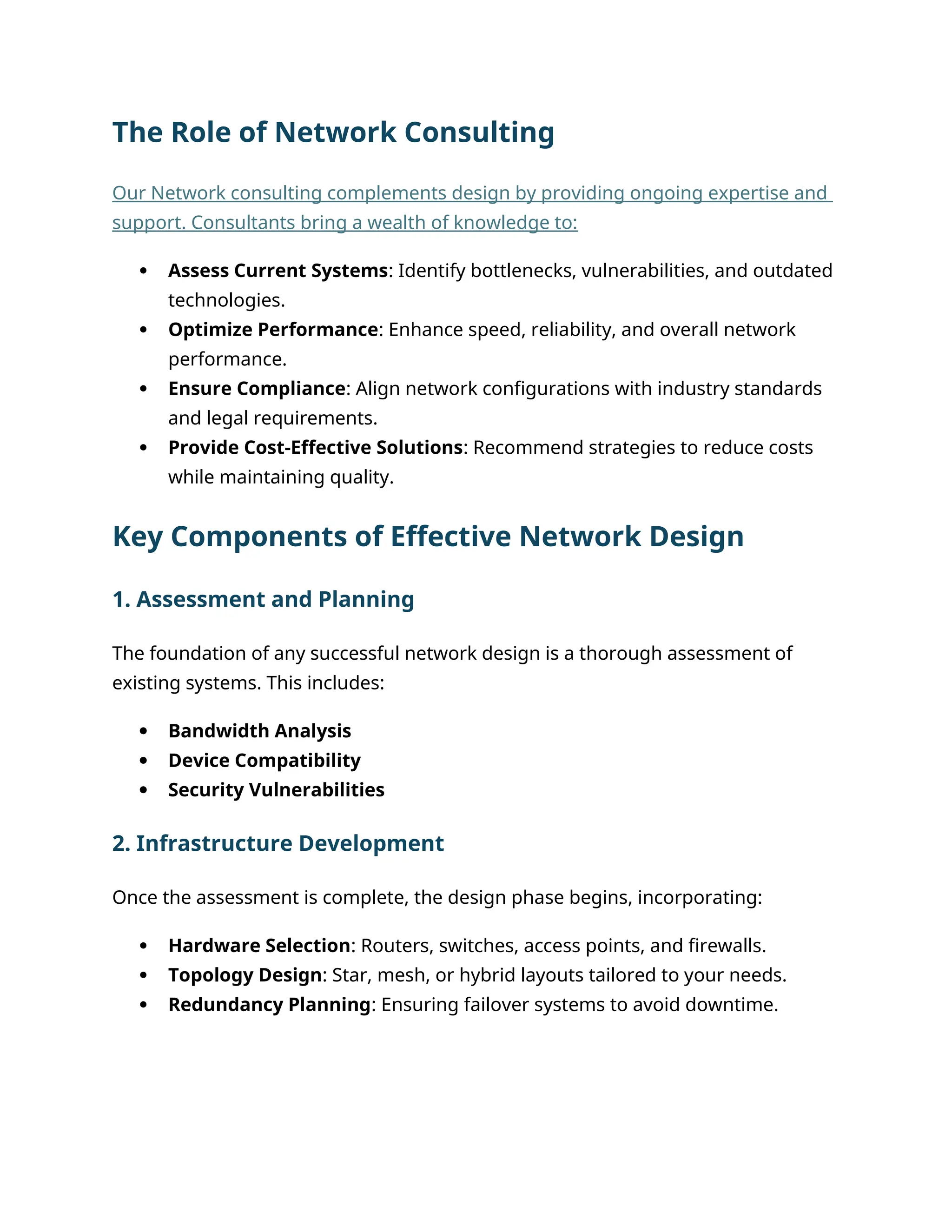 The Backbone Of Modern Connectivity With Network Design And Consulting In Ai Noc Docx