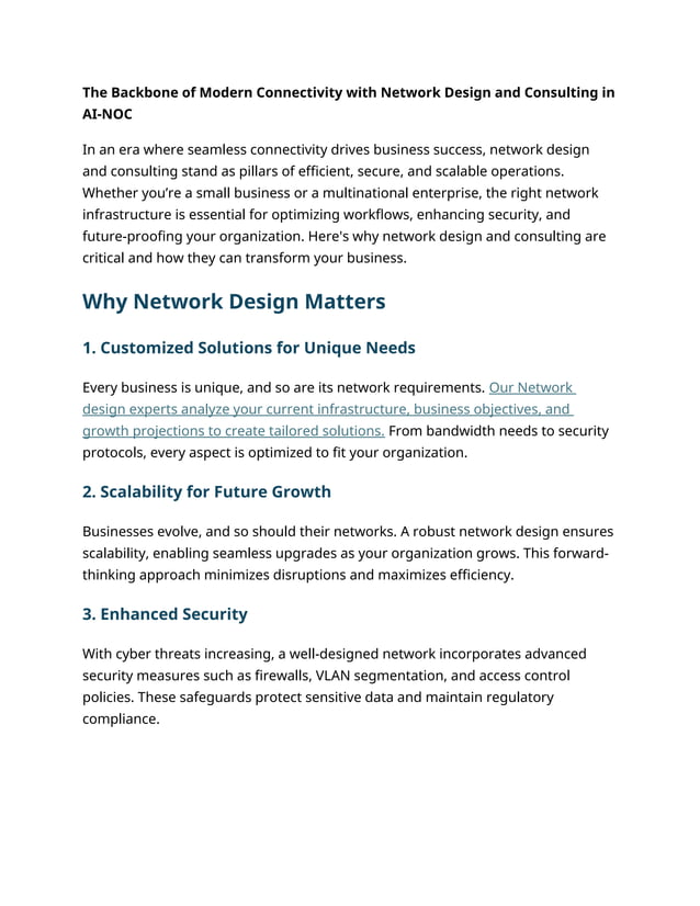 The Backbone of Modern Connectivity with Network Design and Consulting ...