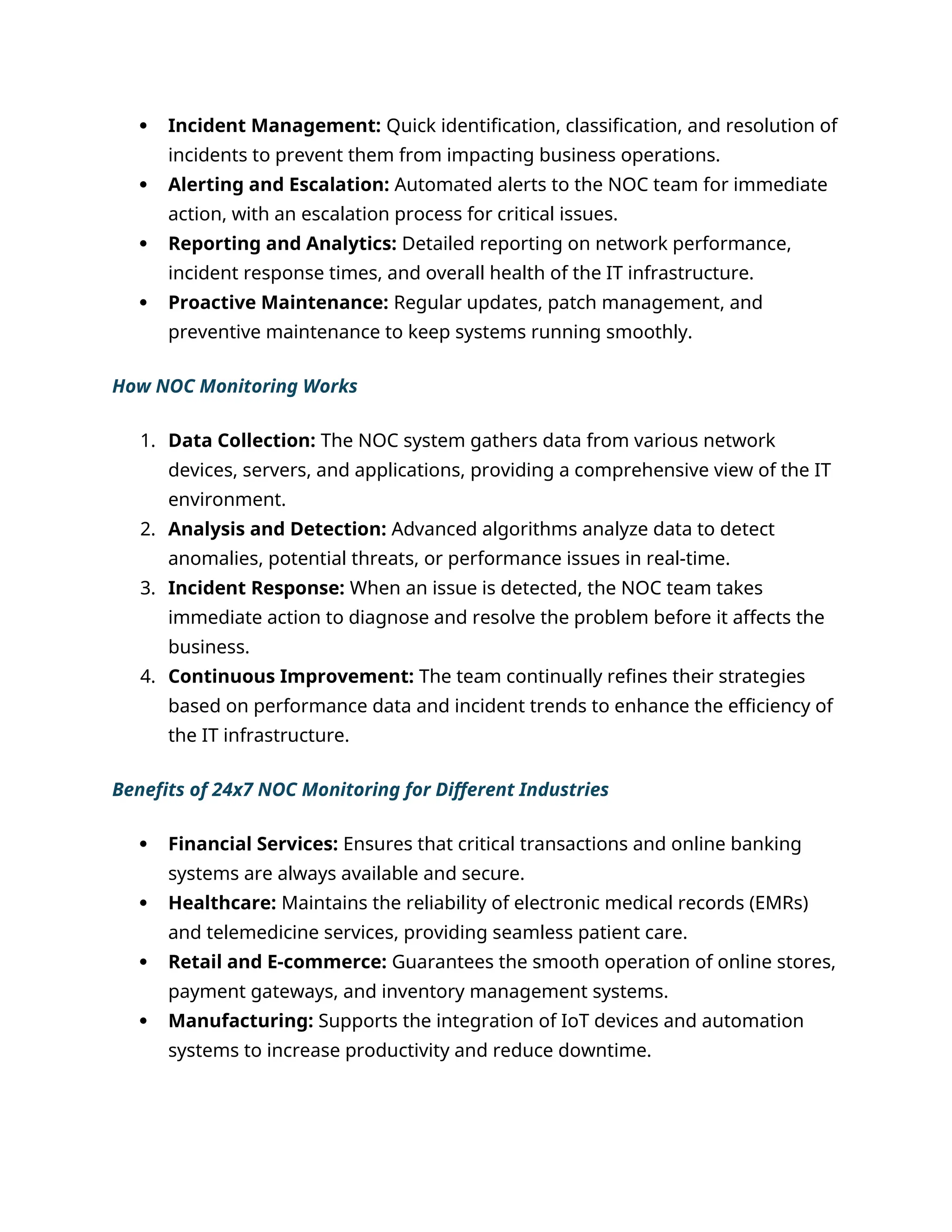 The Backbone of Modern IT Infrastructure with 24x7 Network Operations Center (NOC) Monitoring in ...