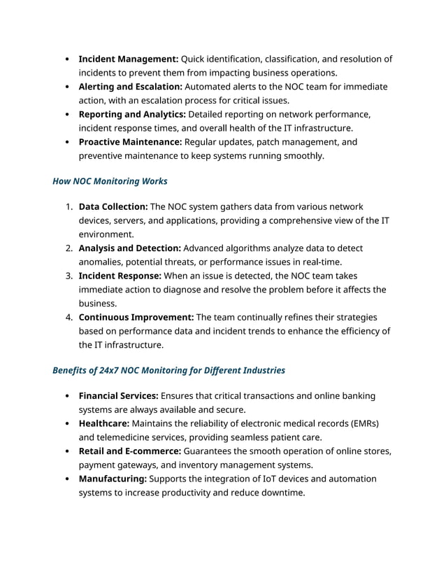 The Backbone Of Modern It Infrastructure With 24x7 Network Operations Center Noc Monitoring In