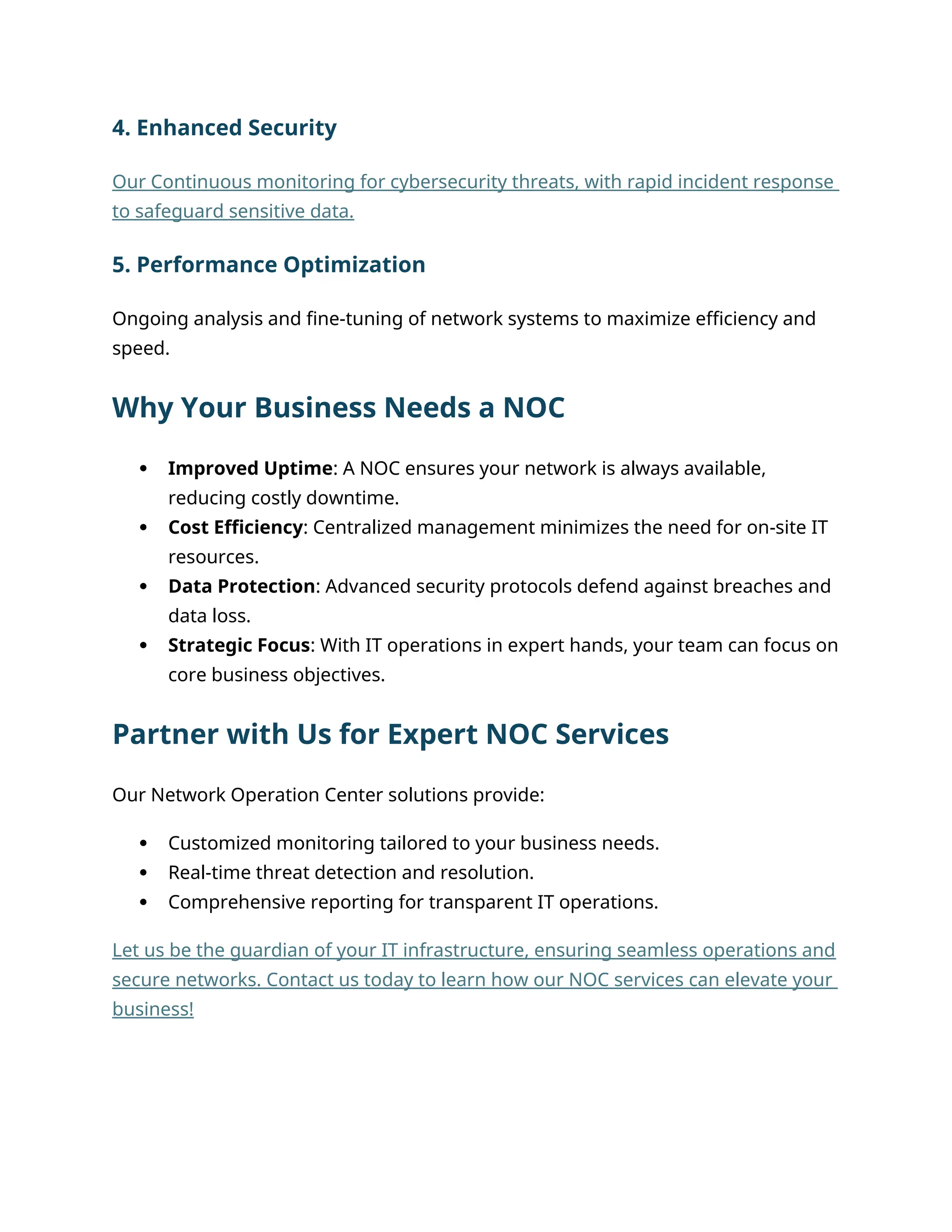 The Backbone Of Modern It Management With Network Operation Center In Ai Noc Docx
